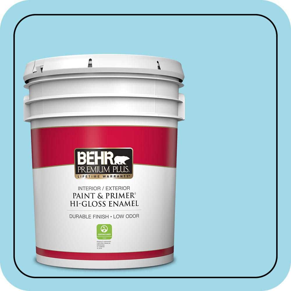 BEHR PREMIUM PLUS 5 gal. #520A-3 Nevada Sky Hi-Gloss Enamel Interior ...