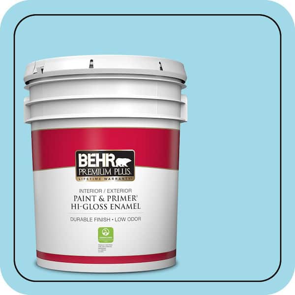 BEHR PREMIUM PLUS 5 gal. #520A-3 Nevada Sky Hi-Gloss Enamel Interior ...