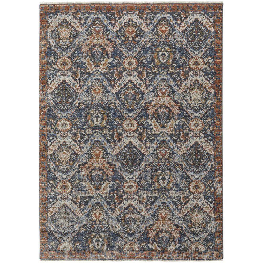 HomeRoots 3 ft. x 5 ft. Ivory, Blue, Brown Floral Area Rug 2000567262 ...