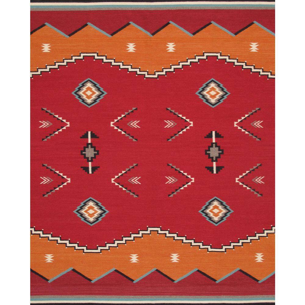 Pasargad Home Tuscany Red/Multi 8 ft. x 10 ft. Geomatric Area Rug PNT ...