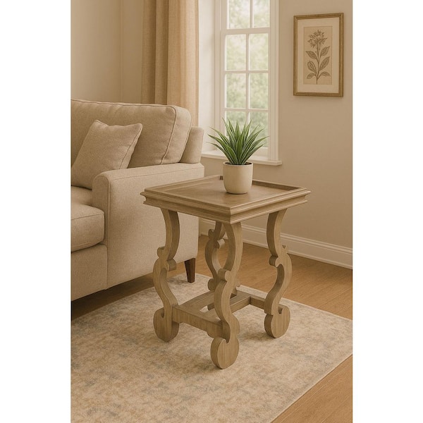 HOME IMPORTS EMPORIUM 18.75 in. Natural Brown Square Wood End Table ...