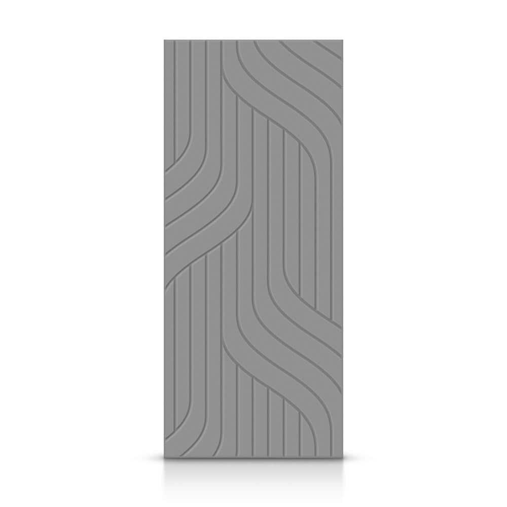 CALHOME 42 in. x 84 in. Hollow Core Light Gray Painted Composite MDF ...