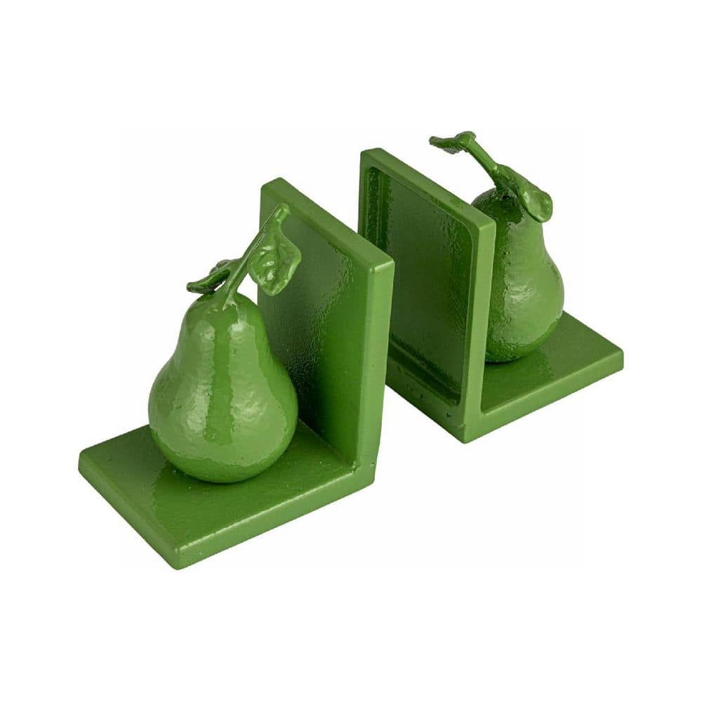 2-Piece Green Pear Cast Metal Bookend HDDVGX4CP3 - The Home Depot