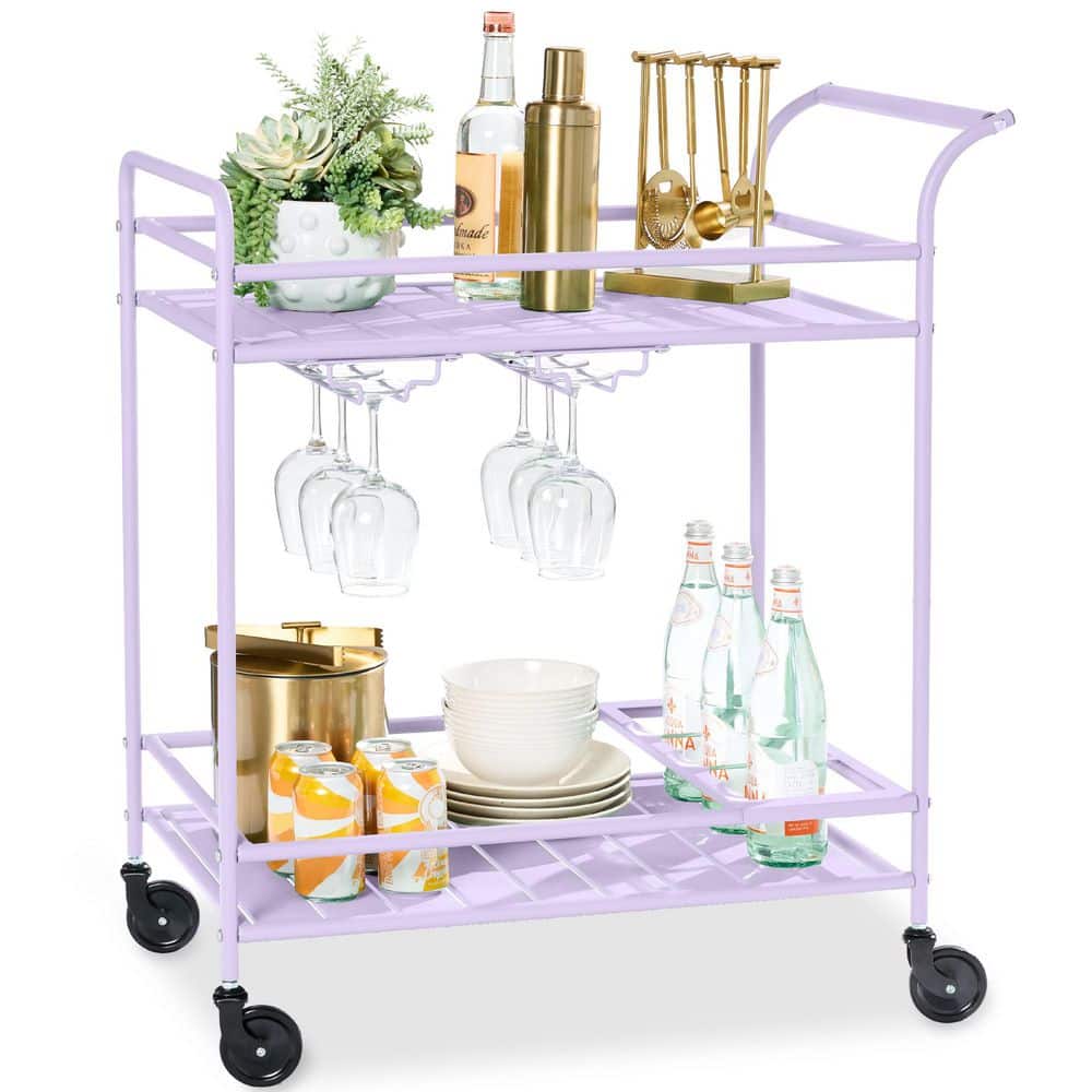Best Choice Products 2-Tier Lavender Outdoor/Indoor Metal Bar Serving ...