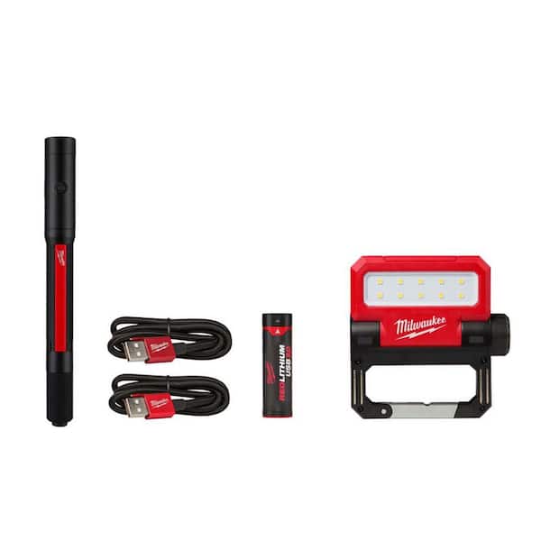 Milwaukee 250 Lumens Internal Rechargeable Penlight with Laser and 550 ...