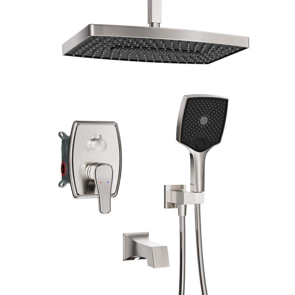 GIVING TREE 5-Spray Patterns 14 in. 2.0 GPM Round Ceiling Mount ...