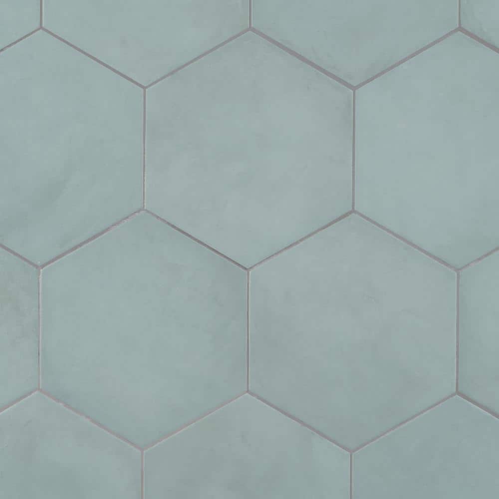 Ivy Hill Tile Dash Green Cielo 8.5 in. x 9.84 in. Matte Hexagon ...
