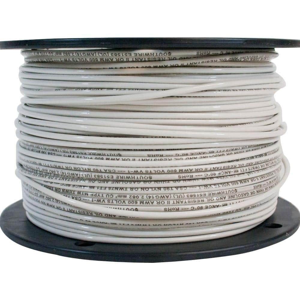Southwire 500 ft. 14-Gauge Stranded White THHN Wire 22956701 - The Home Depot