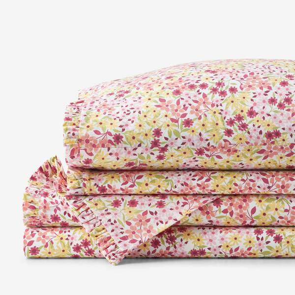 The Company Store Company Cotton Sunshine & Blooms Coral/Multi Floral ...