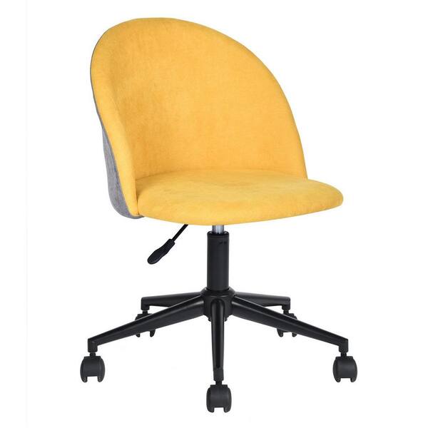 LUCKY ONE Yellow Fabric Office Chair Height Adjustable Swivel Task ...