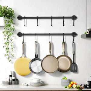 Numhew Black Wall Mounted Pot Rack, Pot and Pan Organizer, Kitchen ...