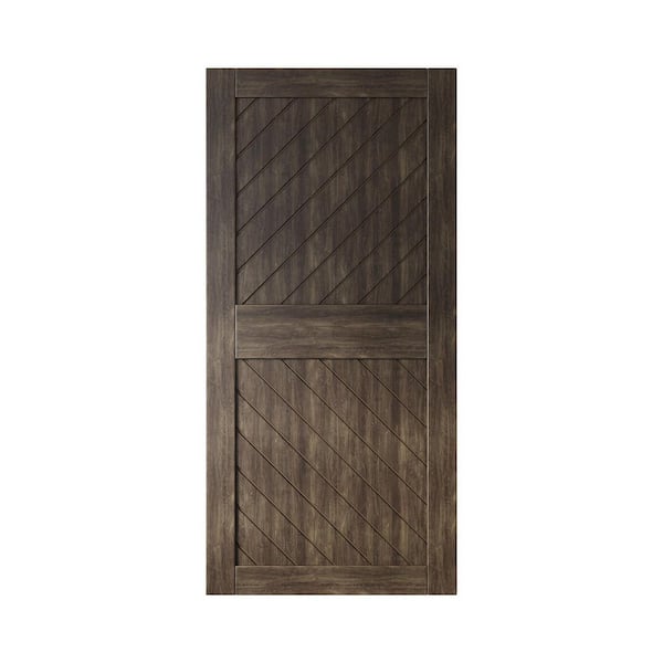 HOMACER XT3 36 in. x 84 in. C-Panel Solid Core Ebony Slanted Stripe ...