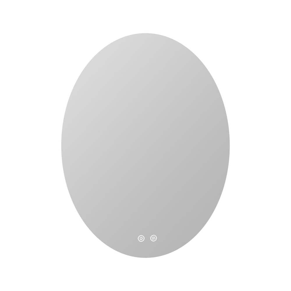 20 in. W x 28 in. H Large Oval Frameless Anti-Fog Wall Bathroom Vanity ...