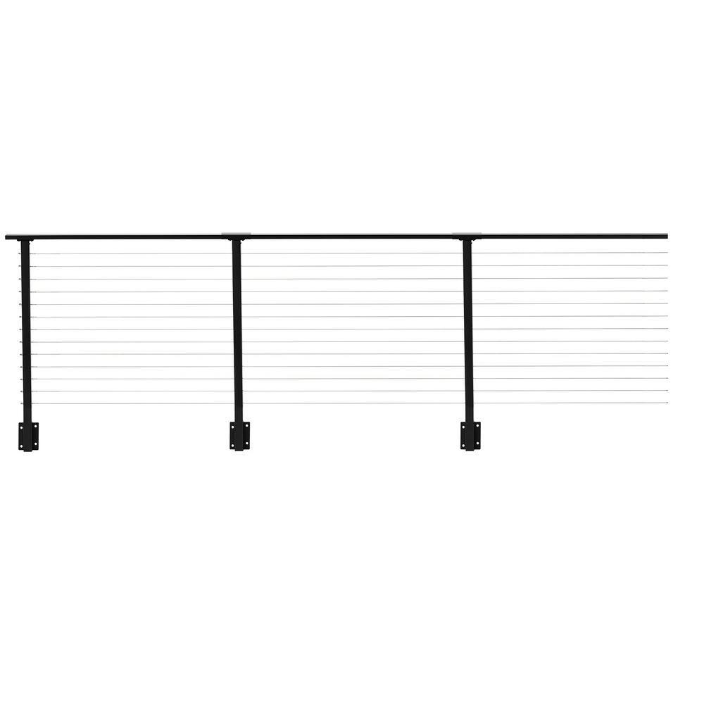 CityPost 26 ft. Deck Cable Railing, 42 in. Face Mount, Black CP-26-B-D ...