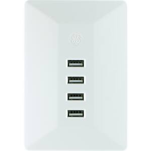 GE 4-USB Outlet Charging Station, White 31712 - The Home Depot