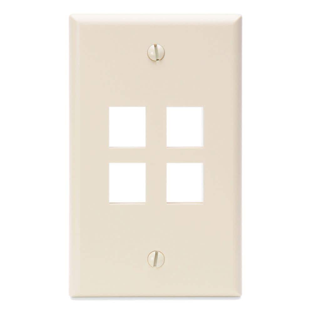 Leviton Almond 1-Gang Data Jack Wall Plate (1-Pack) R31-41091-4T1 - The ...