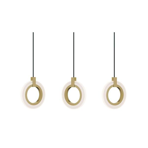 AFX Halo 18-Watt 3-Light Integrated LED Pendant Light Light Antique ...