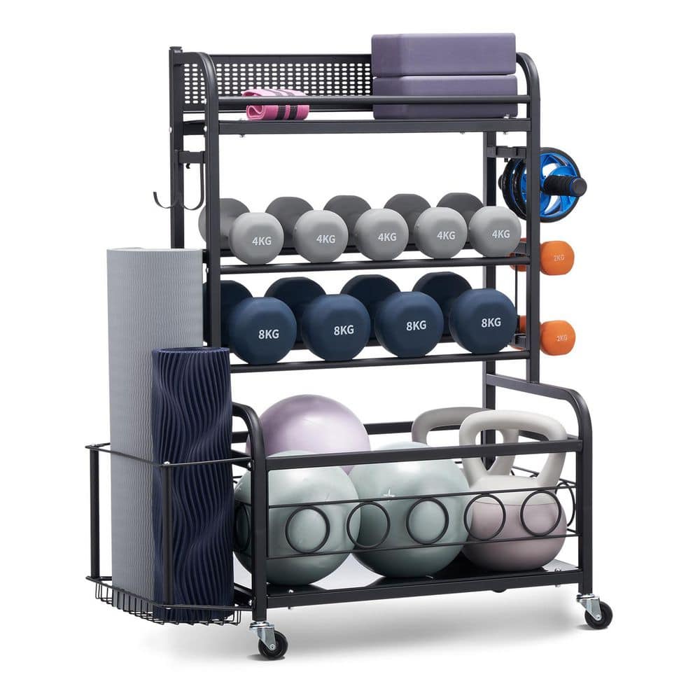VEVOR Yoga Mat Storage Rack 200 lb. Home Gym Workout Equipment ...