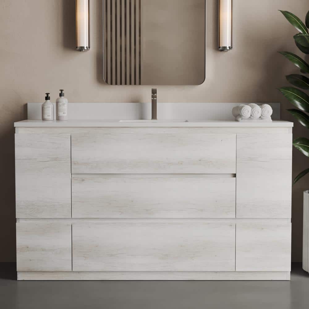 Urban Woodcraft Vamo 60in. X 20in. Engineered Stone Composite Top ...