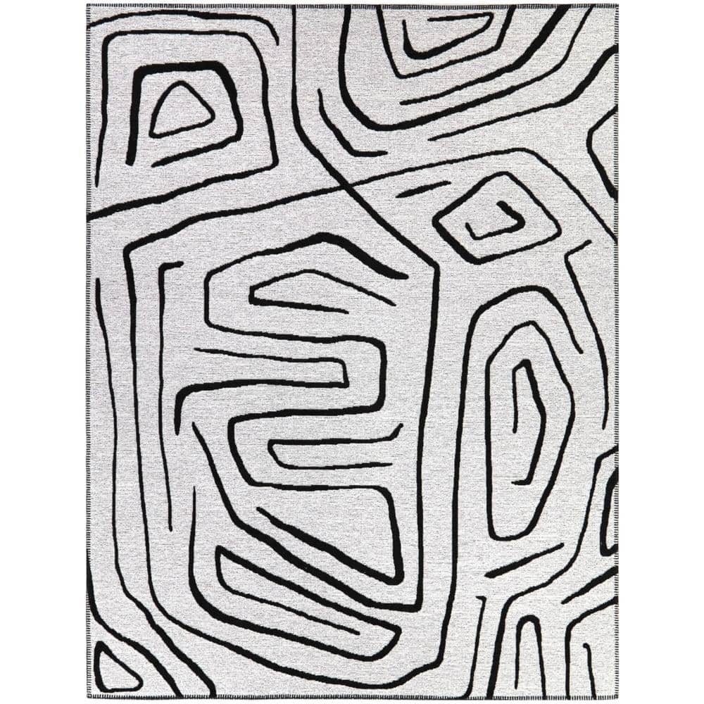 BALTA Lux White 5 ft. x 7 ft. Abstract Area Rug 3120629 - The Home Depot