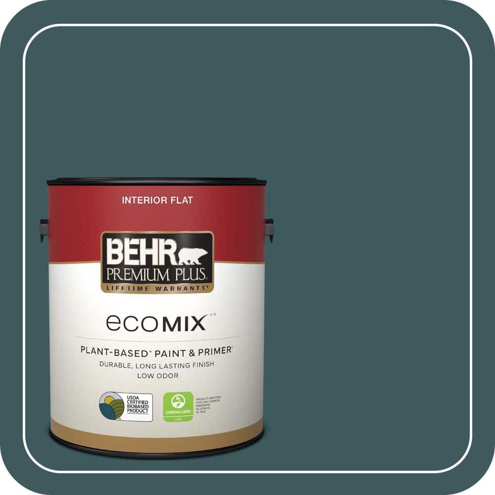 BEHR PREMIUM PLUS 1 gal. #ECC-14-3 Otter Creek Flat EcoMix Plant-Based ...