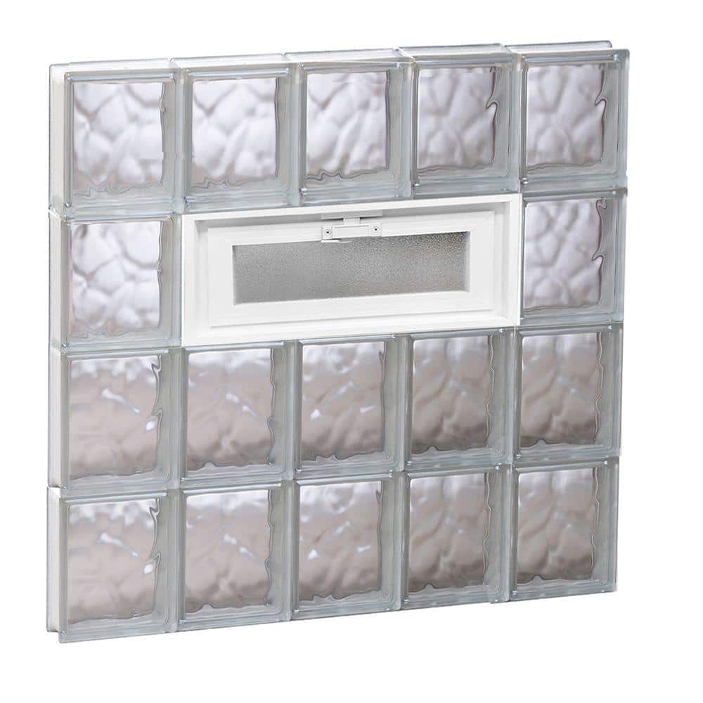 Clearly Secure 28.75 in. x 31 in. x 3.125 in. Frameless Wave Pattern ...