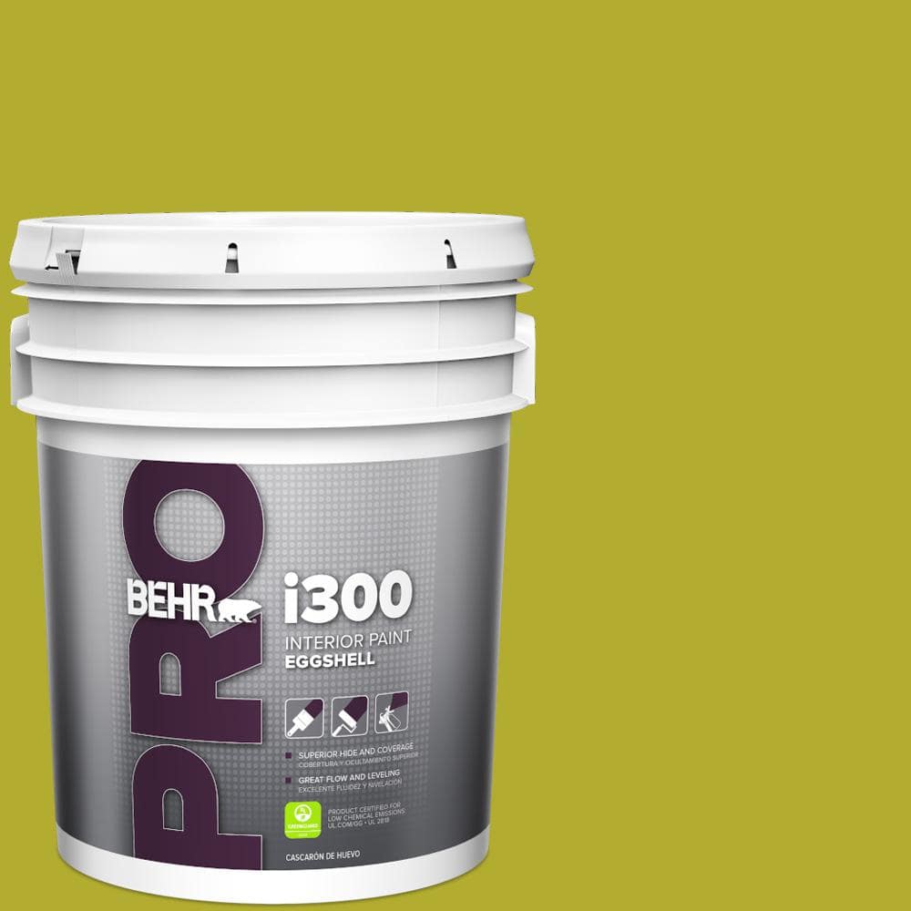BEHR PRO 5 gal. #P340-6 Green Neon Eggshell Interior Paint PR33305 ...