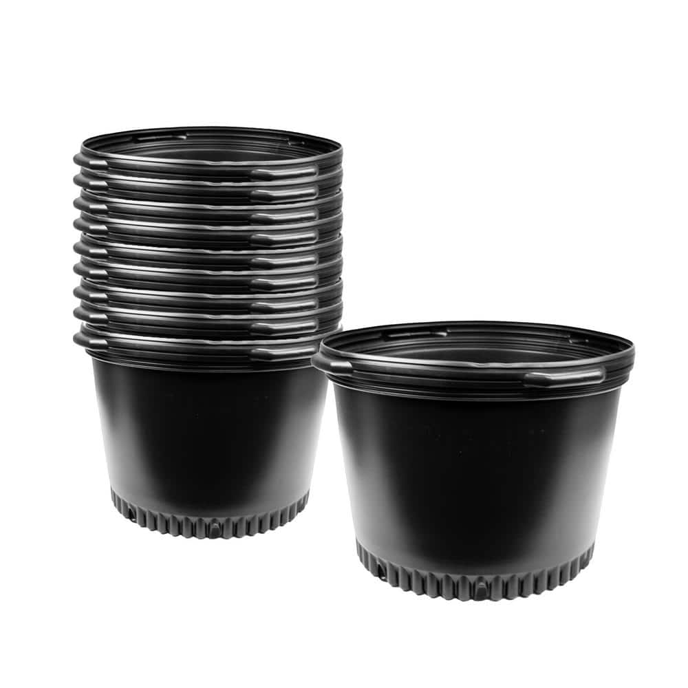 Viagrow 10 Gal. Round Plastic Nursery Pots (10-Pack) VHPP1000-10 - The ...