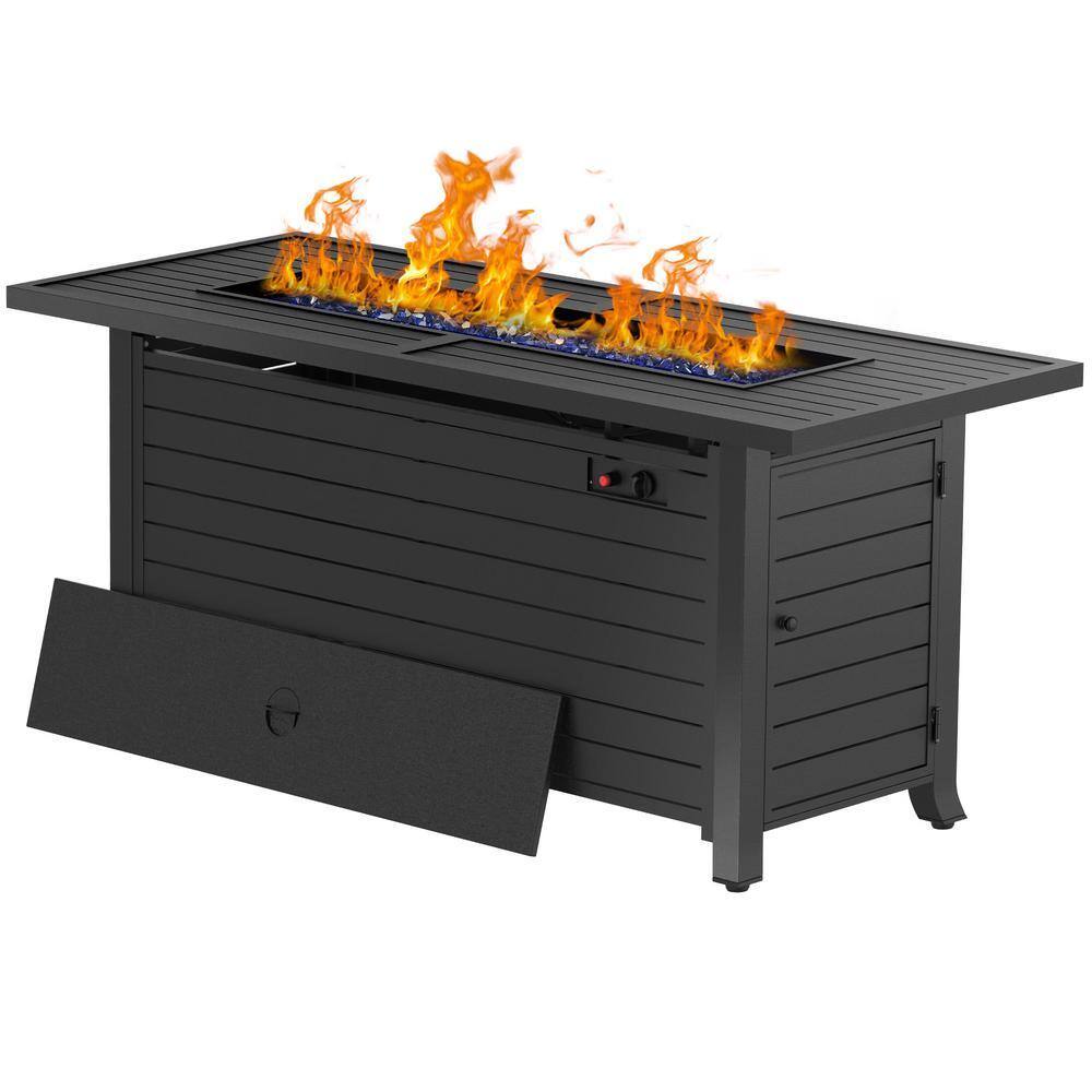 DEXTRUS 57 in. 50000 BTU Aluminum Gas Fire Pit Ignition Systems with ...