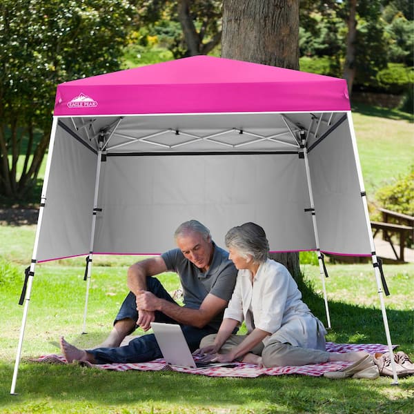 EAGLE PEAK 8 ft. x 8 ft. Pink Portable Outdoor Pop Up Aluminum Frame ...