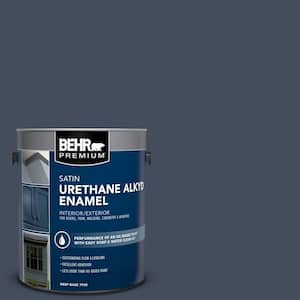 BEHR PREMIUM 5 gal. #S520-7 Night Flight Urethane Alkyd Satin Enamel ...