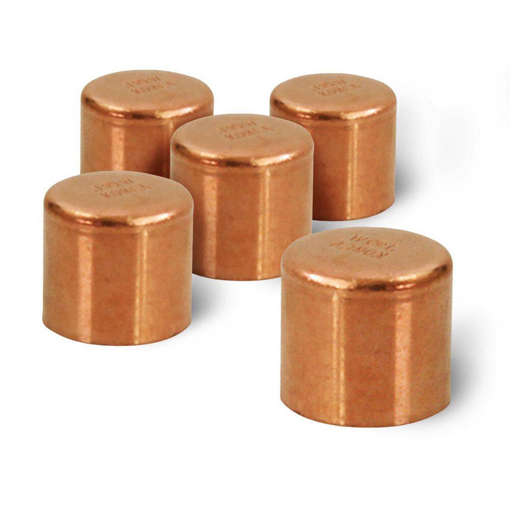 PLUMBFLEX 3/4 in. Copper Sweat Plug End Cap Pipe Fitting (5-Pack ...