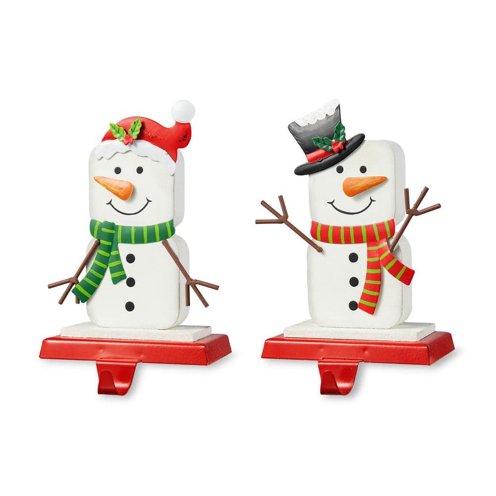Glitzhome Christmas Snowman Stocking Holders (Set of 2) 2005000076 ...