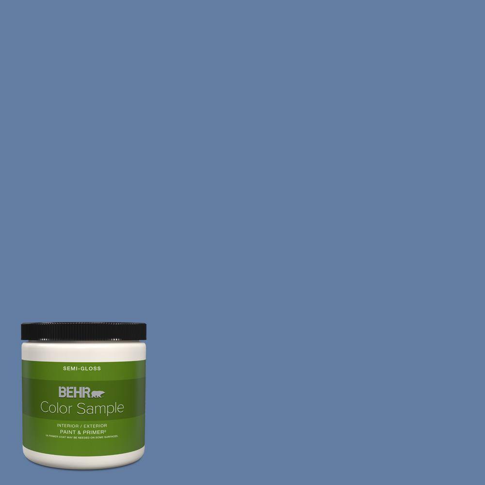 BEHR PREMIUM PLUS 8 oz. #600D-6 Blueberry Patch Semi-Gloss Interior ...