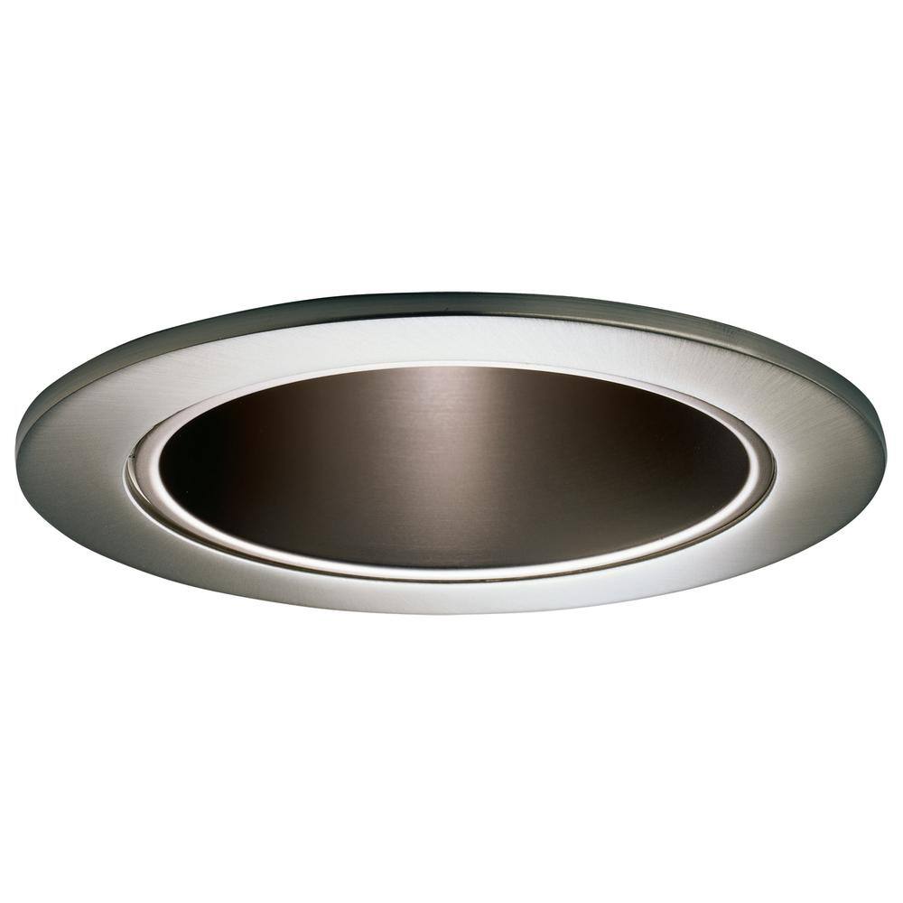 HALO 4 in. Satin Nickel Recessed Ceiling Light Cone Trim with Satin ...