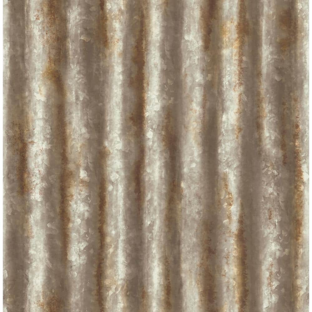 A-Street Prints Kirkland Rust Corrugated Metal Rust Wallpaper Sample ...