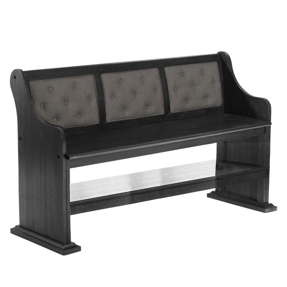 Best Quality Furniture Elias Dark Gray Counter Height Dining Bench High ...