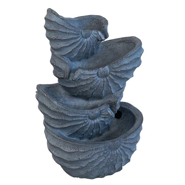 Flynama 21.50 in. 4 Tier Polyresin Nautilus Shell Weather Resistant ...