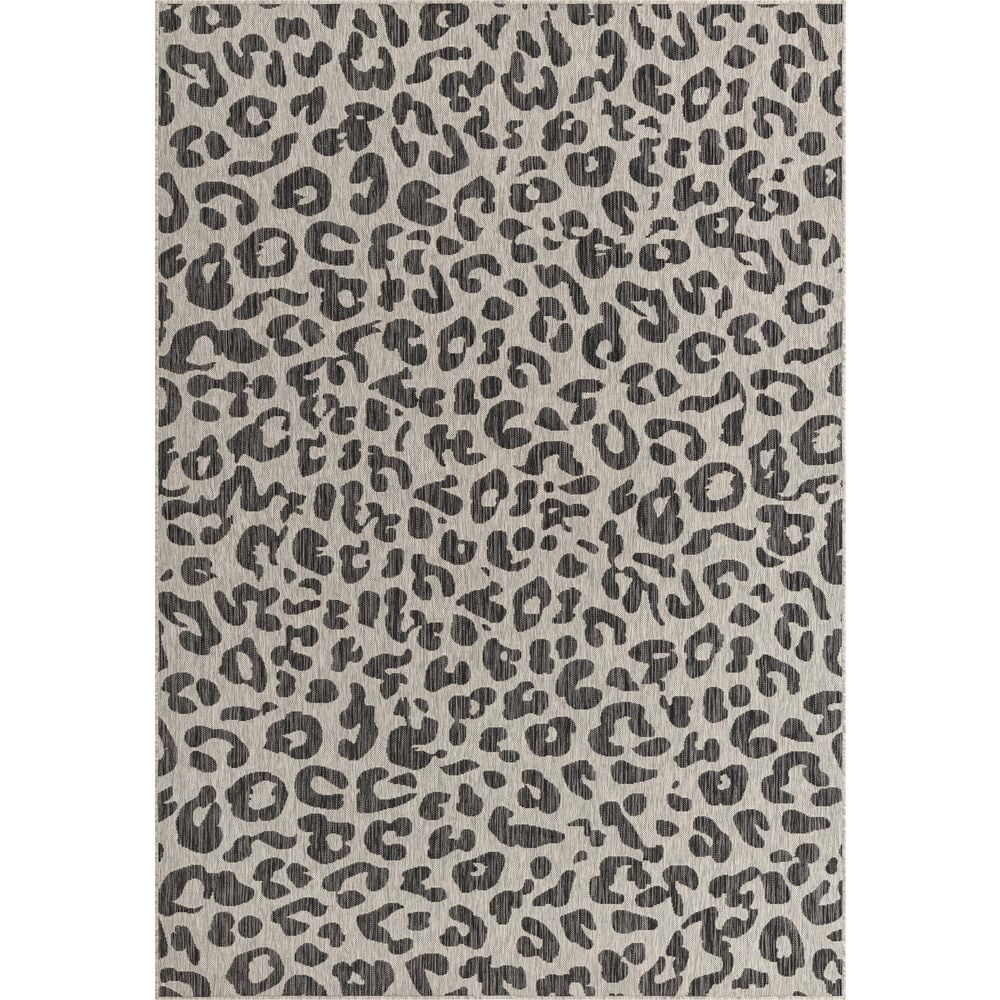 Unique Loom Black Leopard Outdoor 7 ft. x 10 ft. Area Rug 3145243 - The ...