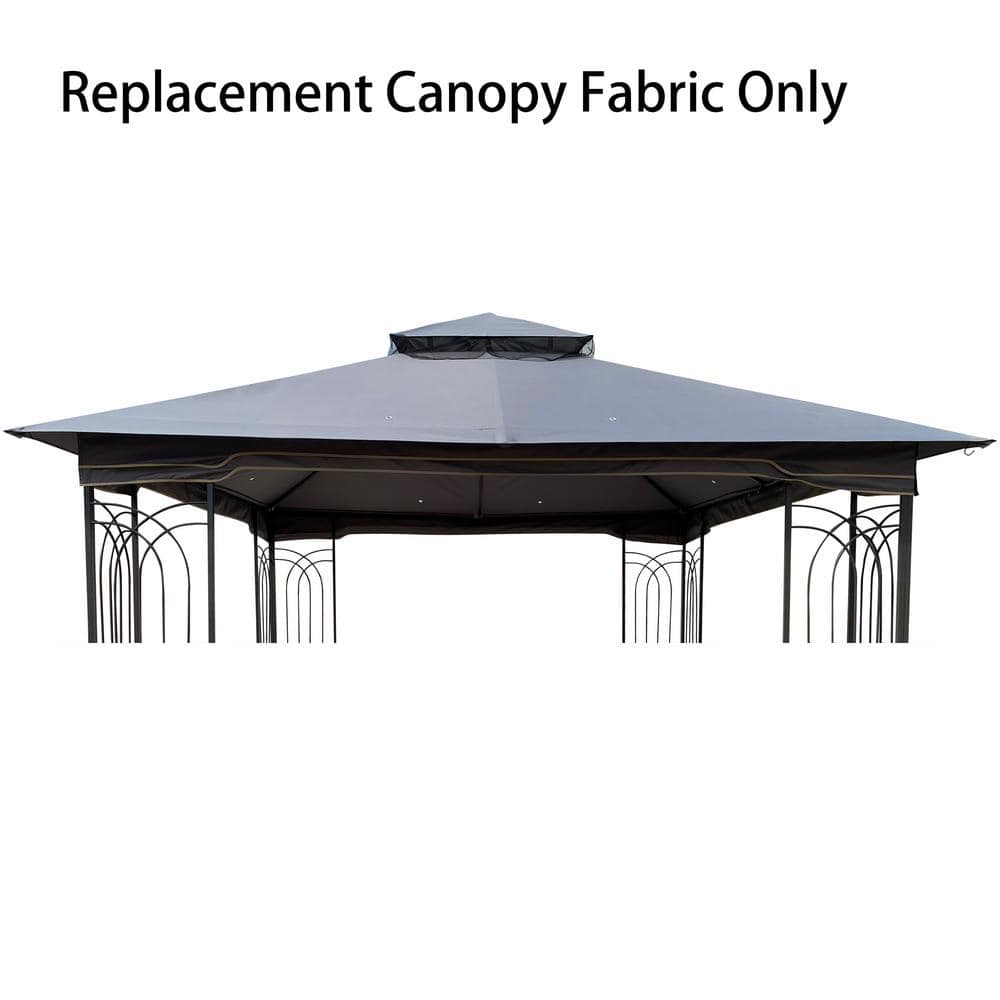 10 ft. x 10 ft. Outdoor Patio Double Gazebo Replacement Canopy Fabric ...