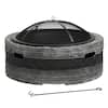 HeatMaxx 35 in. Outdoor Wood Burning Fire Pits, Cast Stone Fire Pit ...