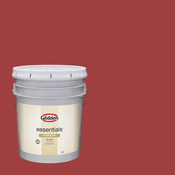 Glidden Essentials 5 gal. PPG1057-7 Burning Bush Satin Exterior Paint ...