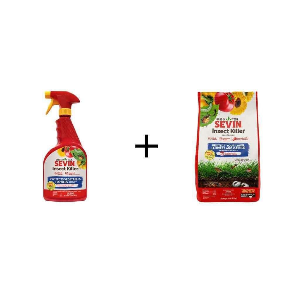 Sevin 32 oz. Ready-To-Use and 10 lb. Outdoor Lawn and Garden Insect ...