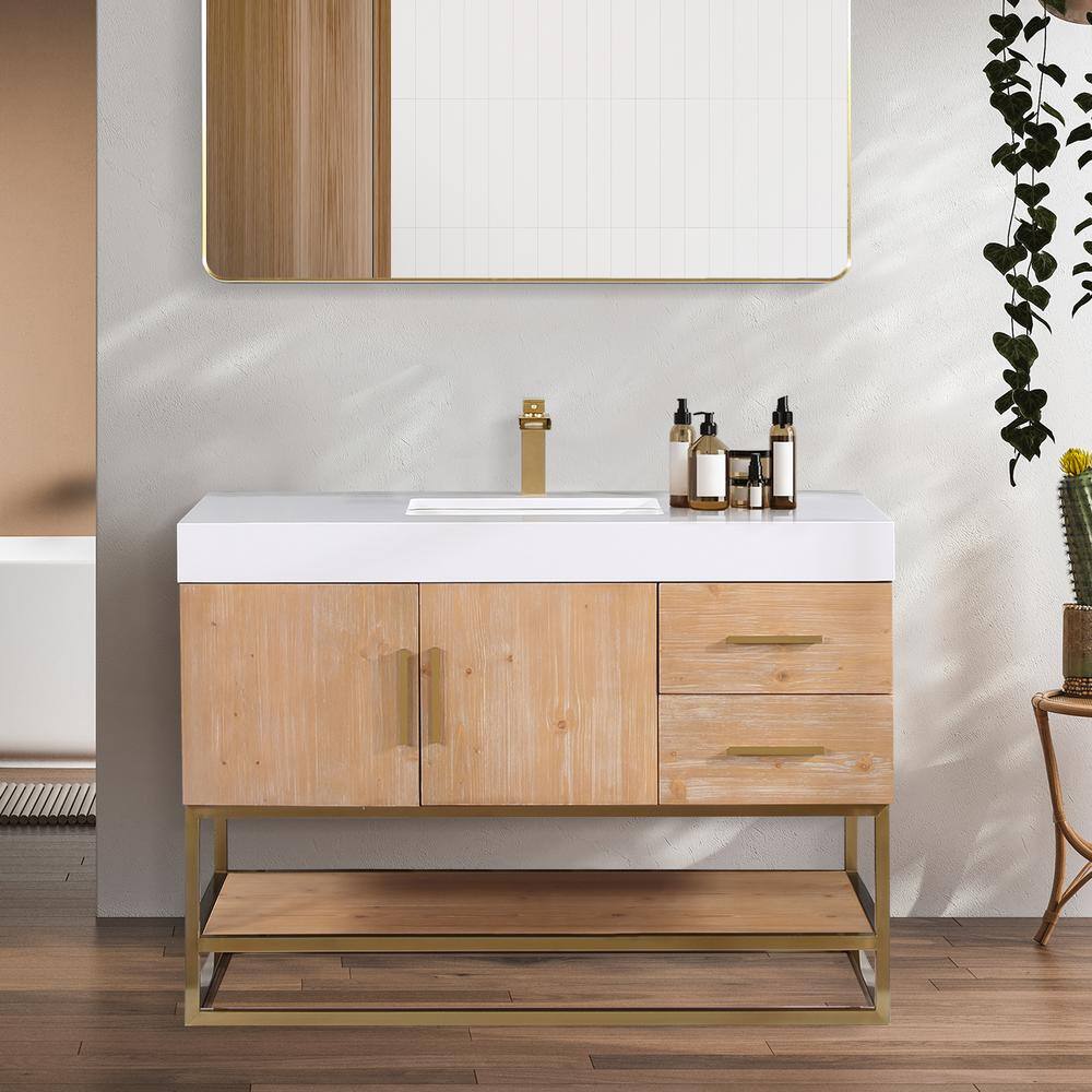 Altair Bianco 48 in. W x 22 in. D x 34 in . H Single Sink Bath Vanity ...
