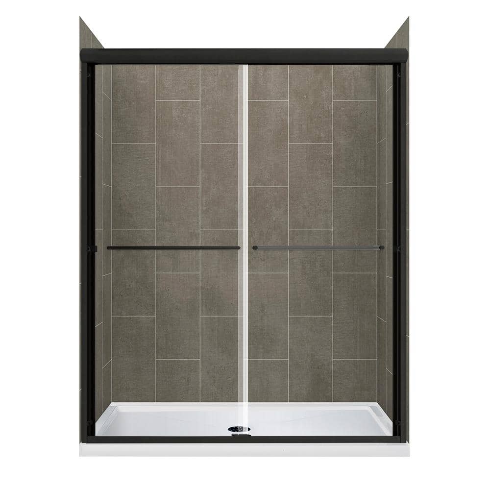 CRAFT + MAIN Cove Sliding 48 in. L x 34 in. W x 78 in. H Center Drain ...