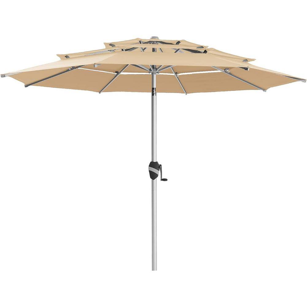 PASAMIC 9ft. 3-Tier Aluminum Outdoor Market Umbrella Patio Umbrella, 5 ...