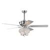 Jushua 52 in. Indoor/Outdoor Crystal Ceiling Fan with Lights Fandelier ...
