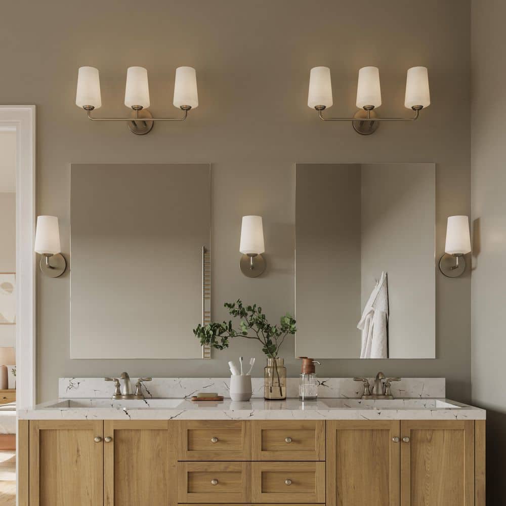 Progress Lighting Celino 23.5 in. 3-Light Brushed Nickel Bathroom ...