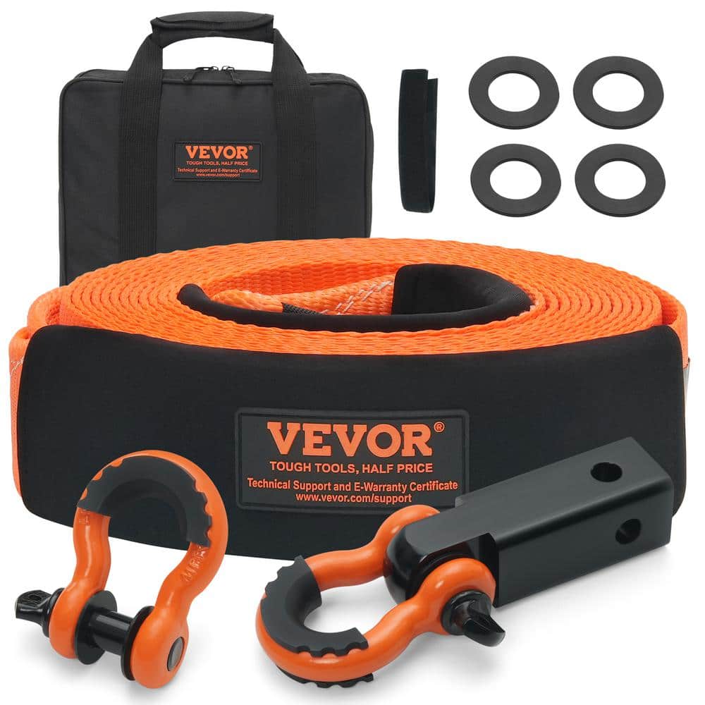 VEVOR 30 in. Recovery Tow Rope 36000lbs. Heavy-Duty Off Road Snatch ...