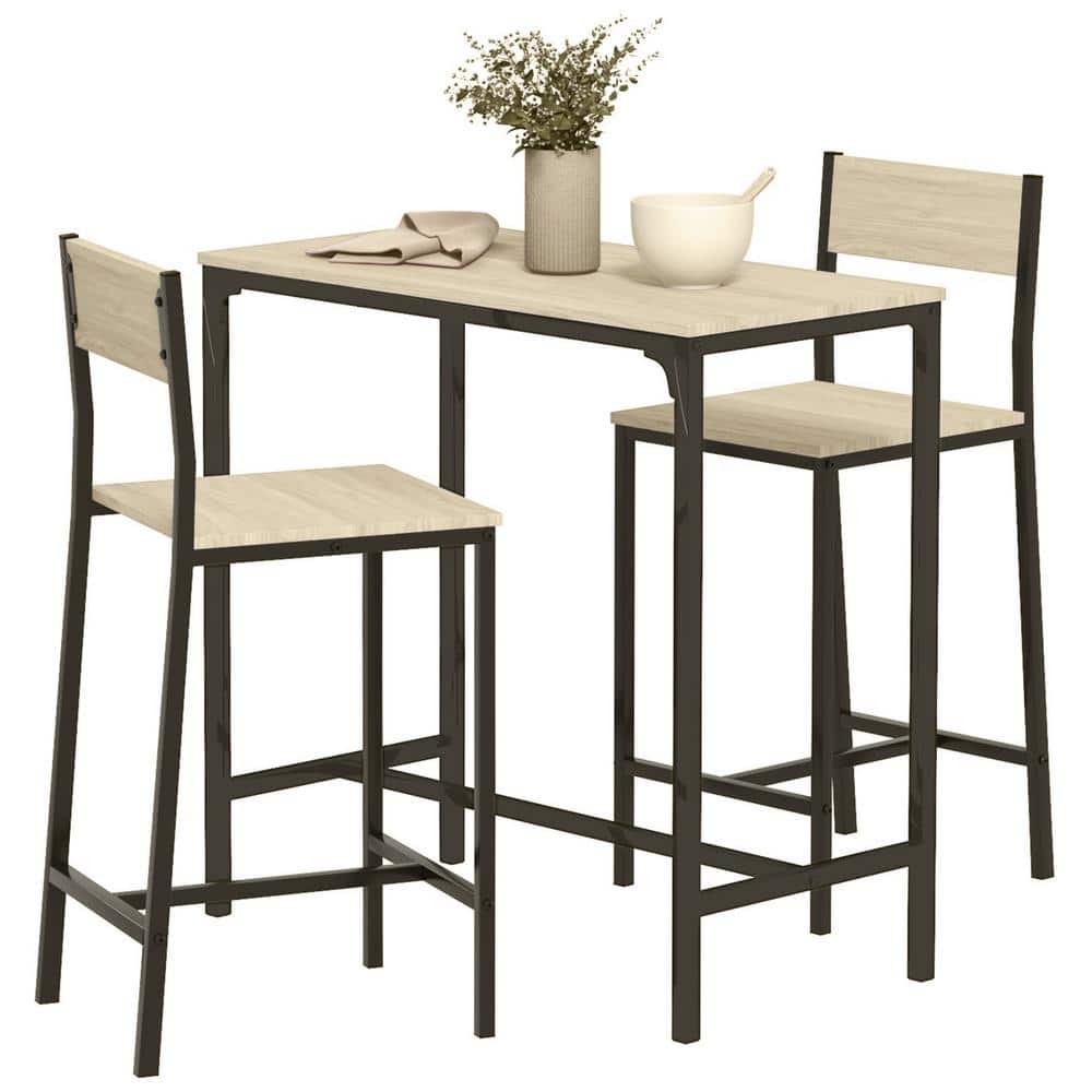 Tenleaf 3-Piece Metal Outdoor Bistro Set with MDF Tabletop FCBF14-904 ...